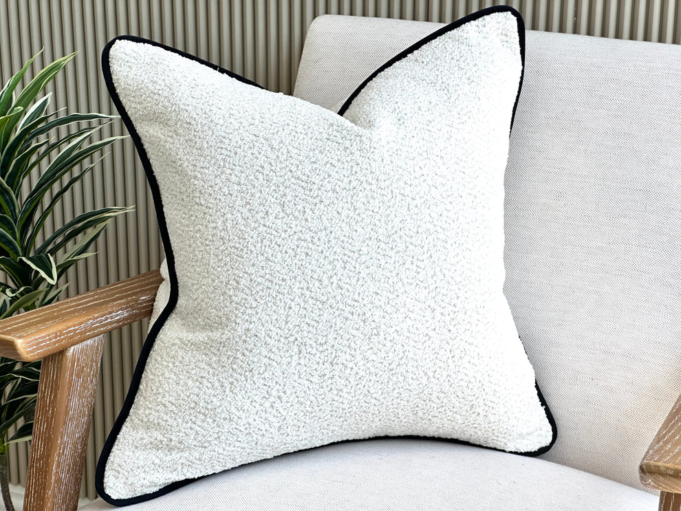 Ivory Boucle Cushions Cover | Handmade to Order UK – The Cosy Cushion Shop