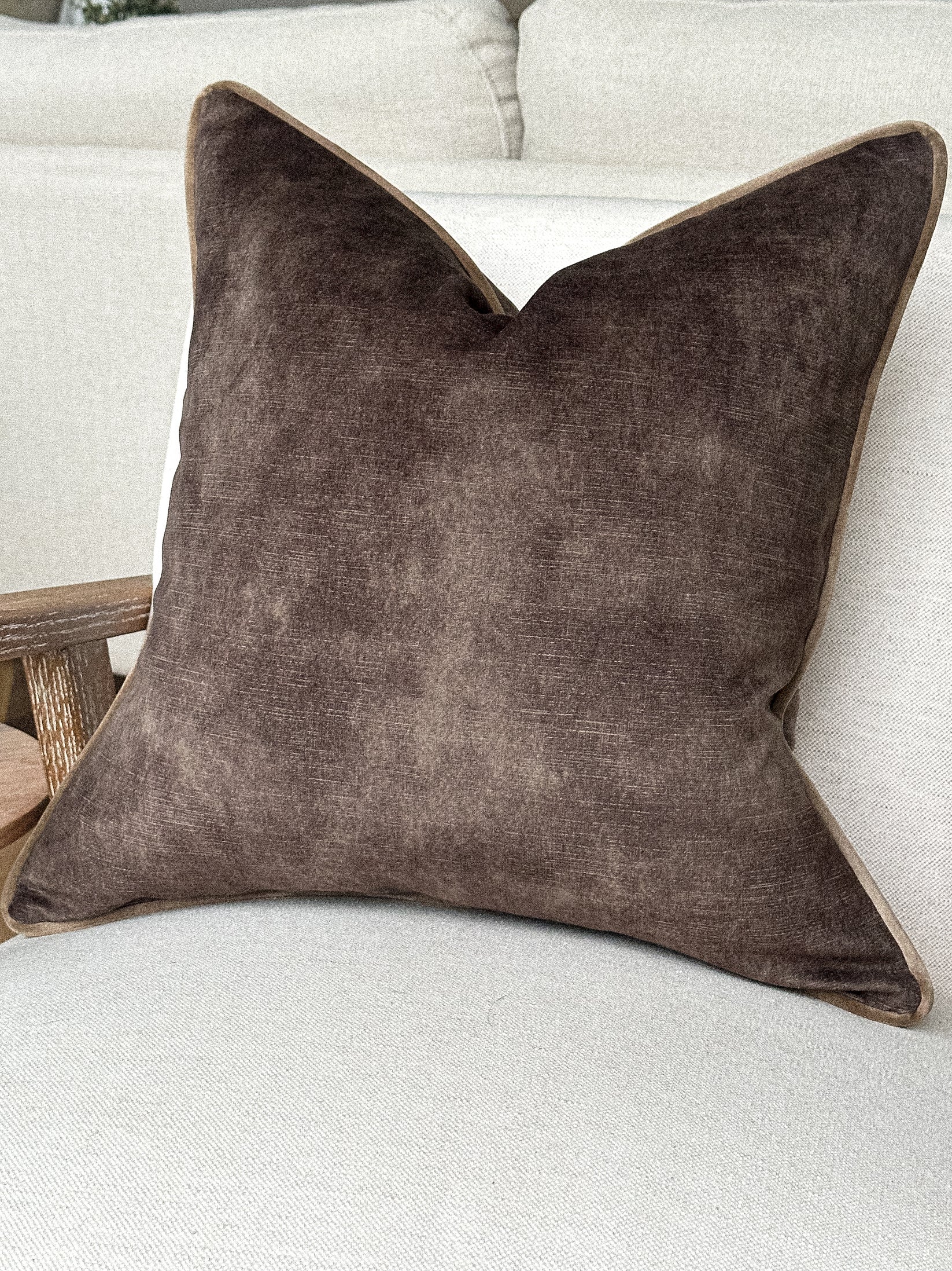 Luxury Mocha Velvet Cushion Cover | Bespoke, Luxury UK Made Pillows ...