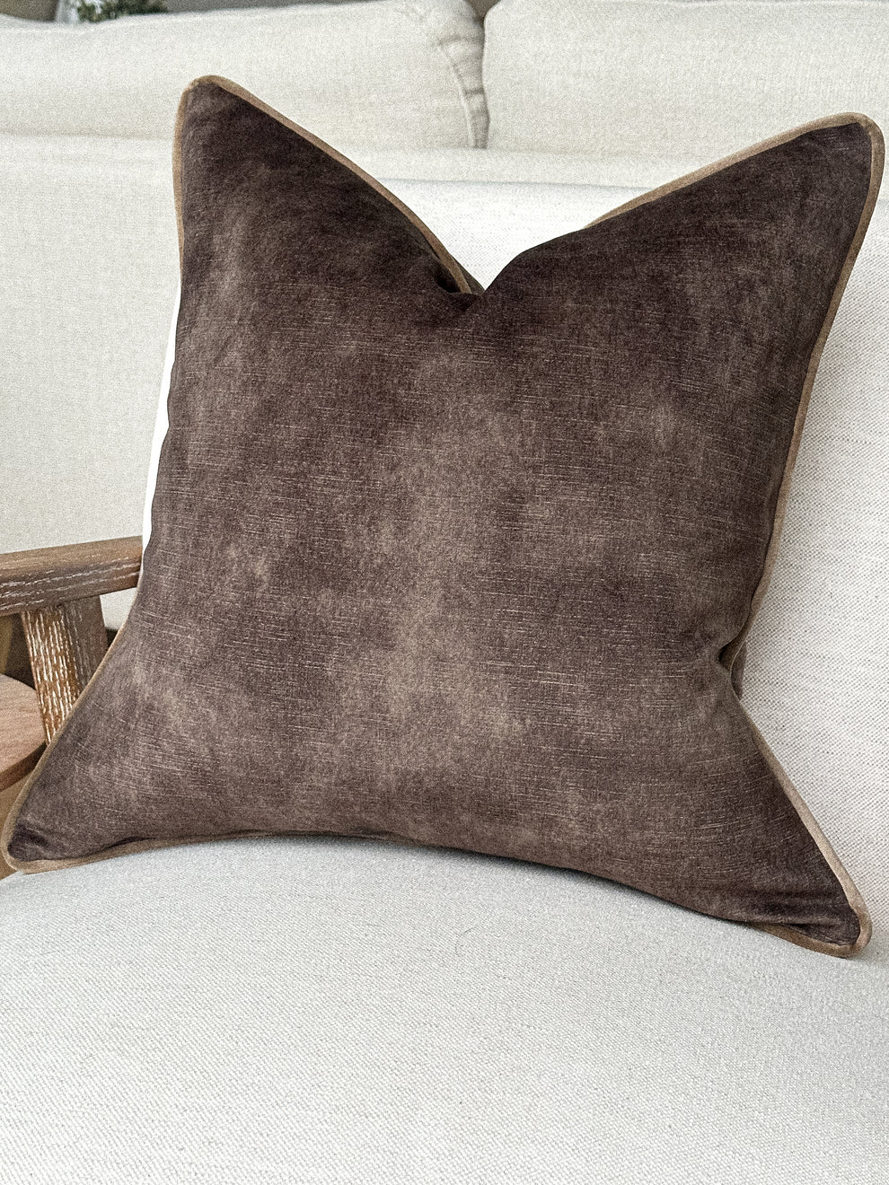 Luxury Mocha Velvet Cushion Cover | Bespoke, Luxury UK Made Pillows ...