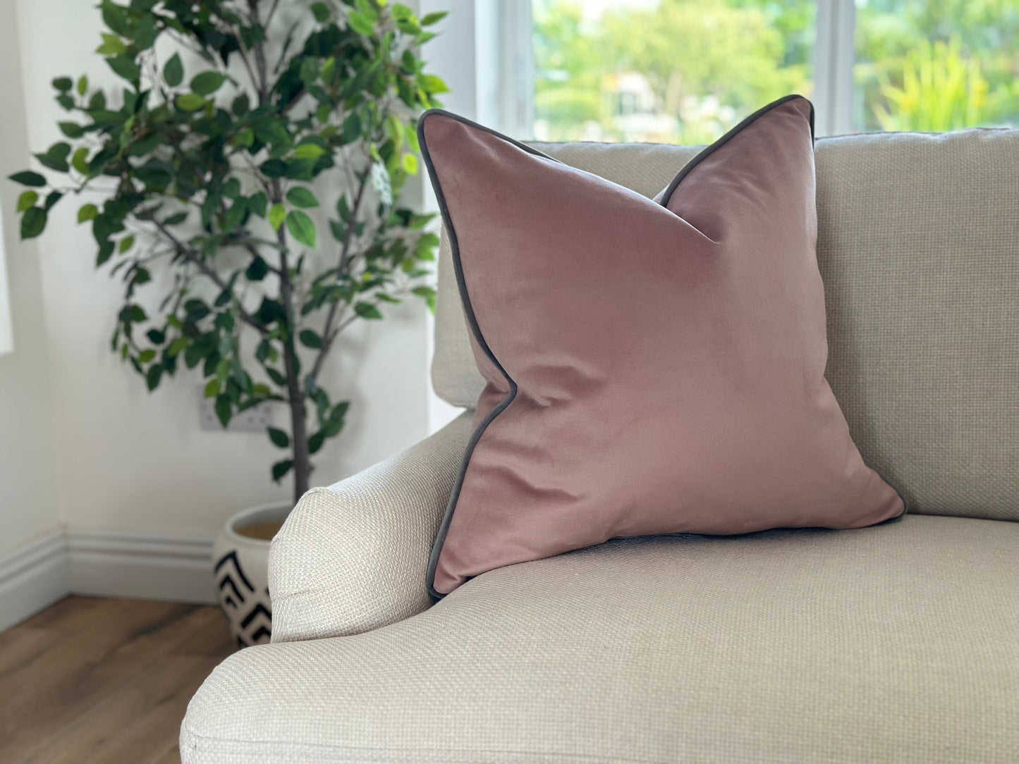 Blush Pink Cushion with Piping - Home Decor | Shop Now – thecosycushionshop