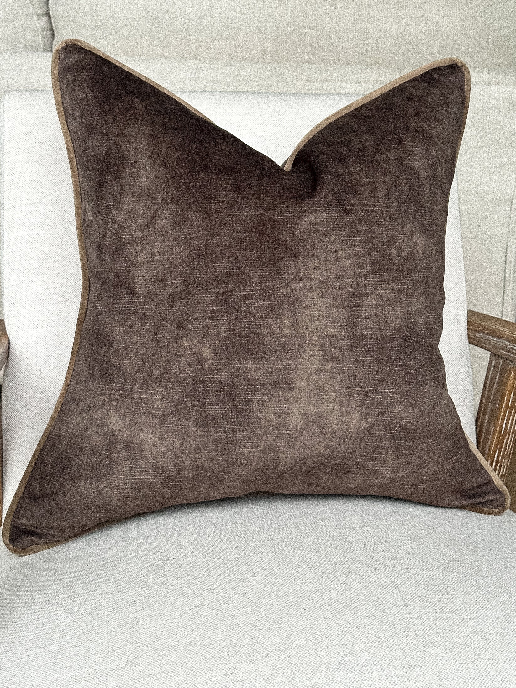 Luxury Mocha Velvet Cushion Cover | Bespoke, Luxury UK Made Pillows ...