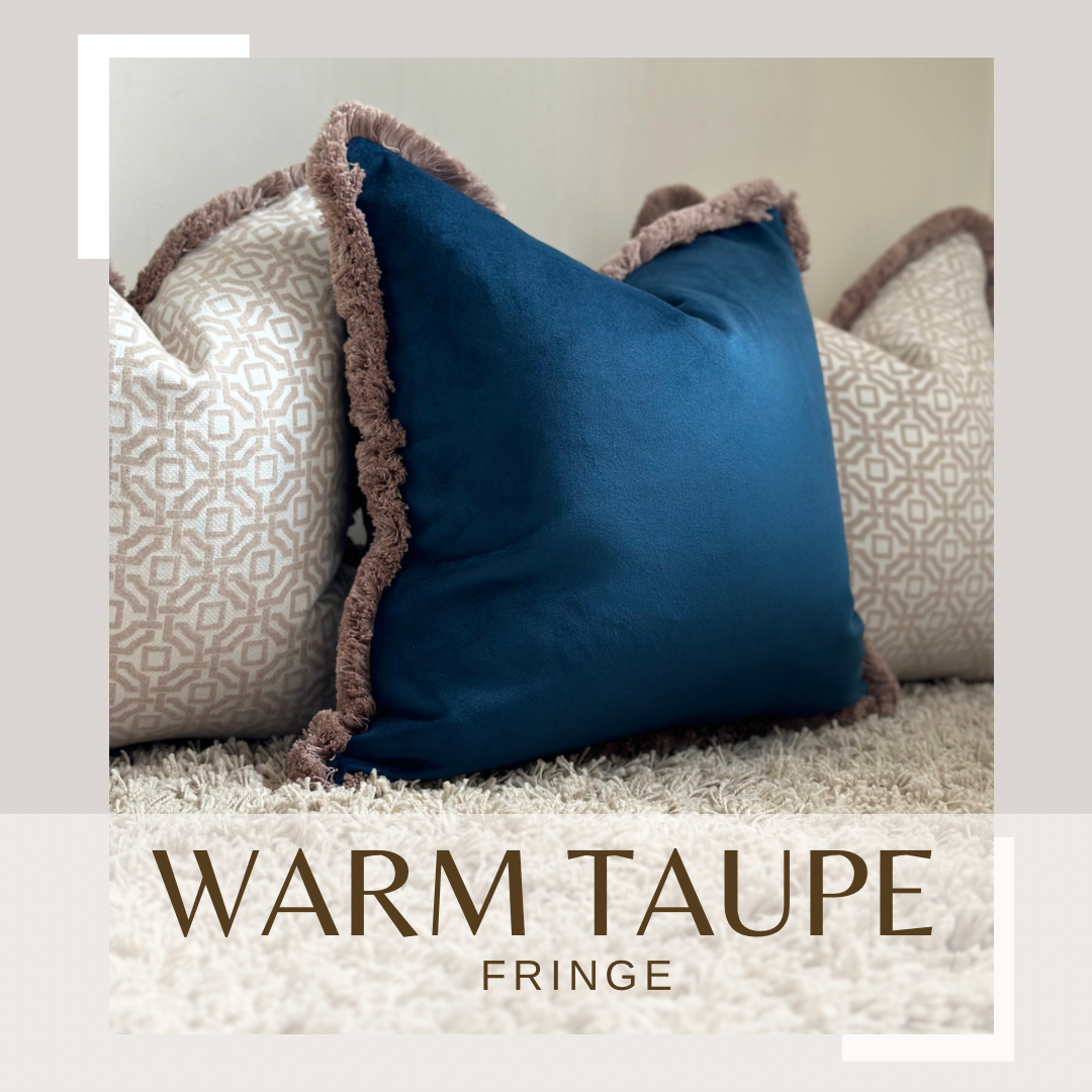 Navy Blue Cushions with Fringe Trim - Luxury Home Decor | Shop Now ...