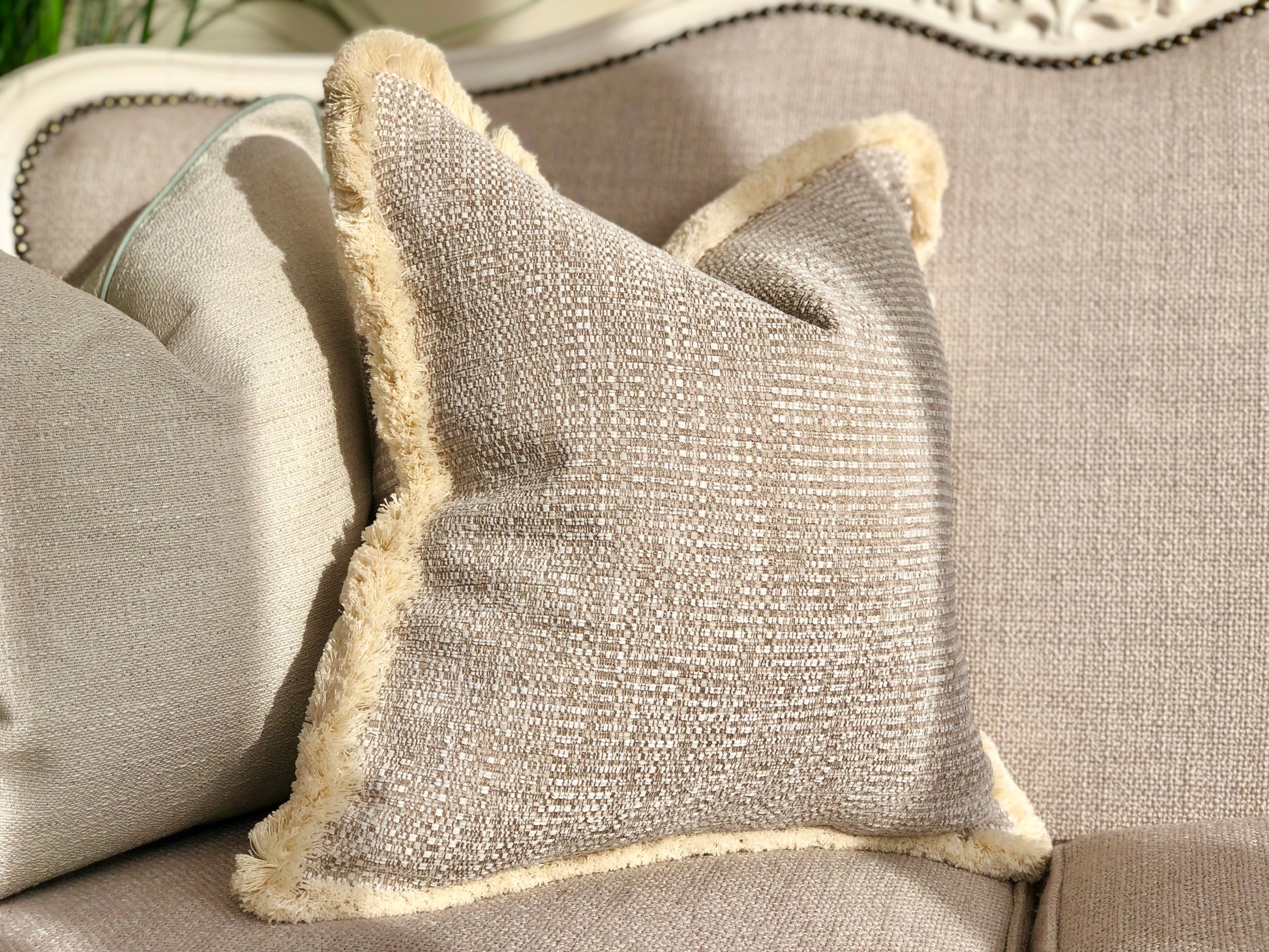 Textured Fringed Cushions - Luxury Neutral Decor | Shop Now ...