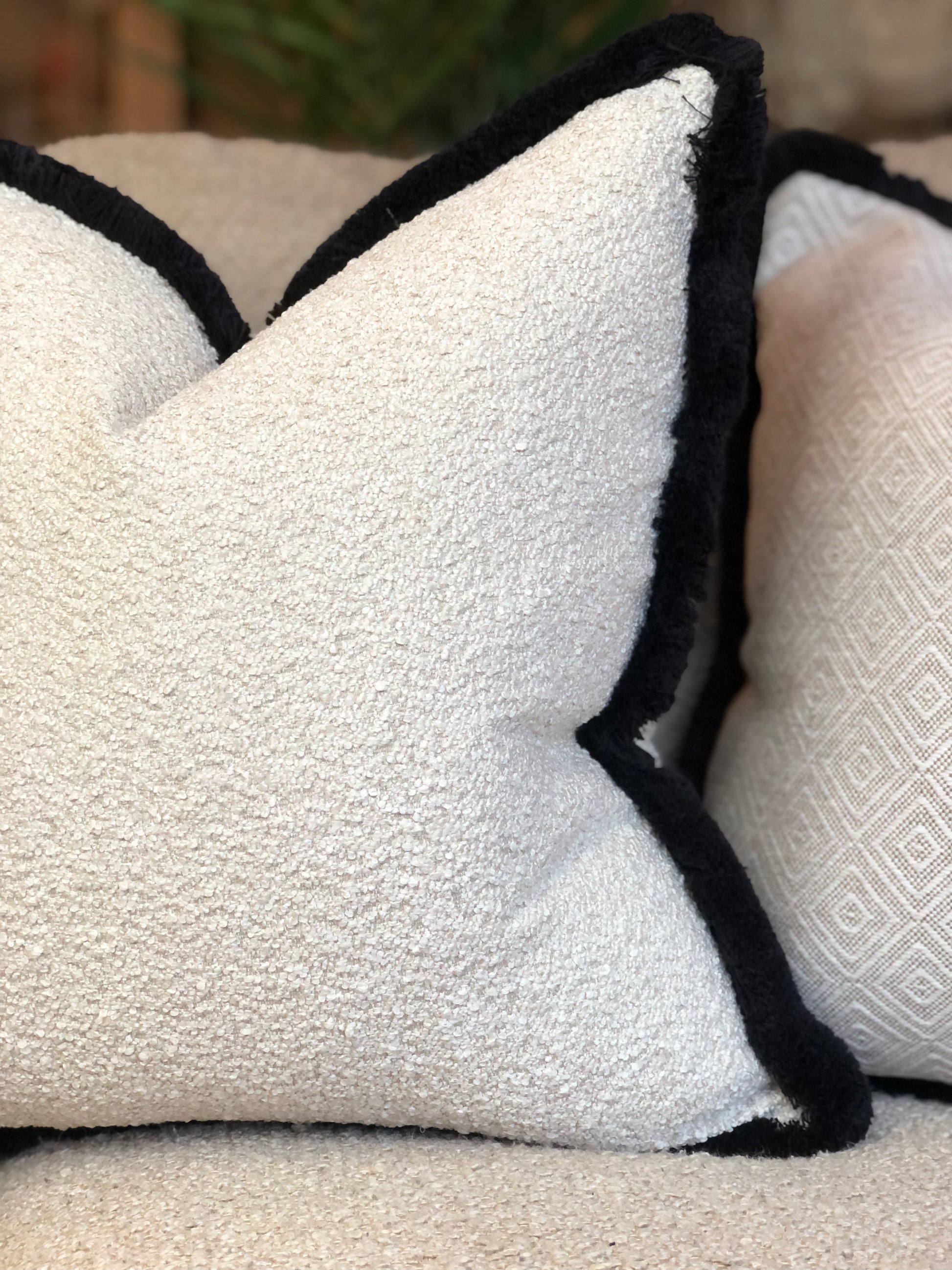 Boucle Fringed Cushions - Luxury Home Decor | Shop Now – thecosycushionshop